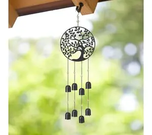 GLITZHOME 32' Metal Tree Of Life Windchime With Bells - One-color