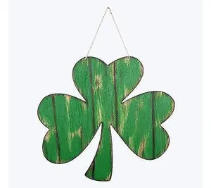 YOUNG'S INC. Young's Wood Shamrock Wall Art