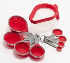 PREPOLOGY 9 Piece Silicone Collapsible Measuring Set - One-color