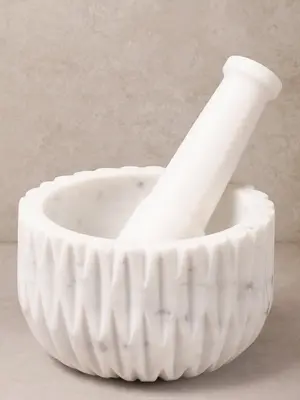 GAURI KOHLI Russell Marble Mortar And Pestle