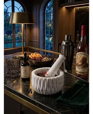 GAURI KOHLI Russell Marble Mortar And Pestle