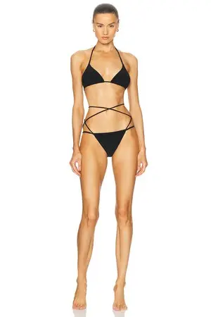 Norma Kamali Criss Cross Bikini Set - Black