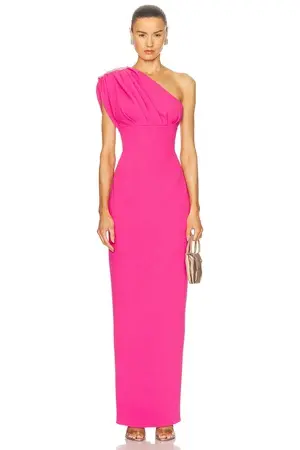 Rachel Gilbert Winona Gown - Hot Pink