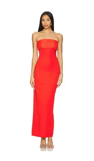 Superdown Maxi Dress With Detachable Scarf - Red