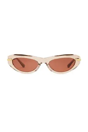 Bottega Veneta Oval Sunglasses - Brown