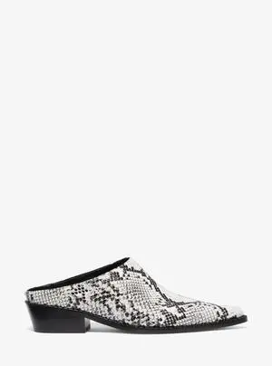 Michael Kors Nash Snake Embossed Leather Mule