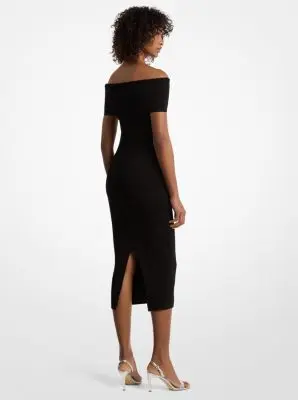 michael kors perrette knit dress Michael Kors Sleeveless Stretch Knit Midi Sweater Dress