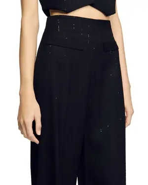 Sandro Sequin Suit Pants - Black