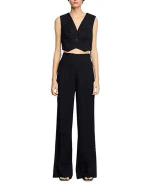 Sandro Cropped Sequin Jacket - Black