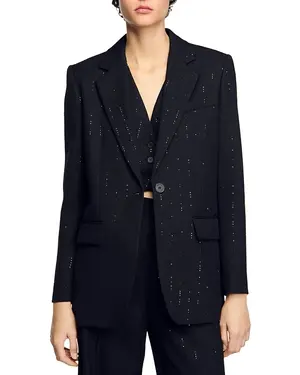 Sandro Sequin Suit Jacket - Black