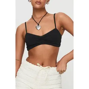 Princess Polly Kiki Cotton Blend Bralette - Black