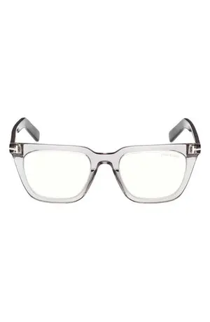 TOM FORD 50mm Square Eyeglasses - Grey Black Eco / T Logo