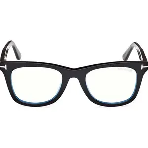 TOM FORD TOM FORD 50mm Square Frame Optical Glasses Black Eco / T Logo