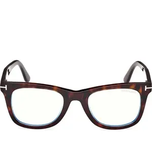 TOM FORD 50mm Square Frame Optical Glasses - Havana Eco / T Logo