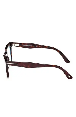 TOM FORD 50mm Square Frame Optical Glasses - Havana Eco / T Logo