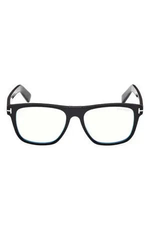 TOM FORD TOM FORD 54mm Square Eyeglasses Black Eco / T Logo