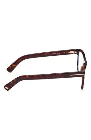 TOM FORD 54mm Square Eyeglasses - Havana Eco /t Logo