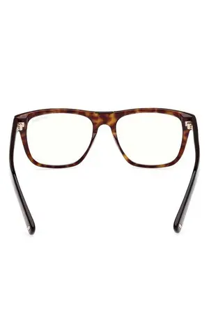 TOM FORD 54mm Square Eyeglasses - Havana Eco /t Logo