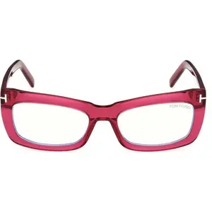 TOM FORD TOM FORD 55mm Rectangular Eyeglasses Fuchsia/ Blue Block