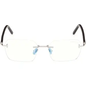 TOM FORD 54mm Rectangular Optical Eyeglasses - Palladium Black /t Logo