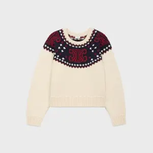 Celine Crewneck Sweater In Fair Isle Wool
