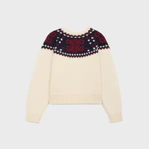 Celine Crewneck Sweater In Fair Isle Wool