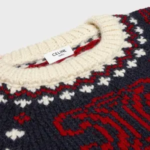 Celine Crewneck Sweater In Fair Isle Wool