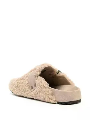 JAMES PERSE Faux-shearling Slippers - Neutrals