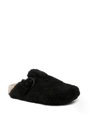 JAMES PERSE Faux-shearling Slippers - Black
