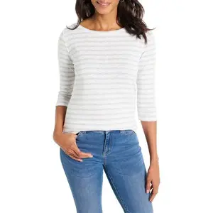 NIC+ZOE Stripe Boat Neck T-shirt