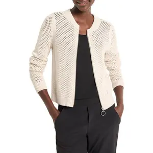 NIC+ZOE Open Stitch Zip-up Cardigan