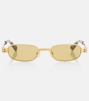 Bottega Veneta Rectangular Sunglasses - Gold