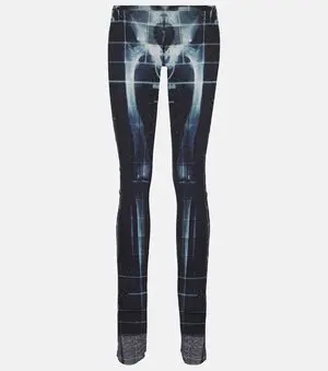 JEAN PAUL GAULTIER Squeletor Semi-sheer Mesh Straight Pants - Blue