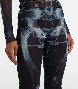JEAN PAUL GAULTIER Squeletor Semi-sheer Mesh Straight Pants - Blue