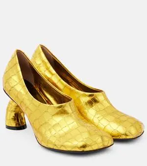 Dries Van Noten Gold Tone Pumps