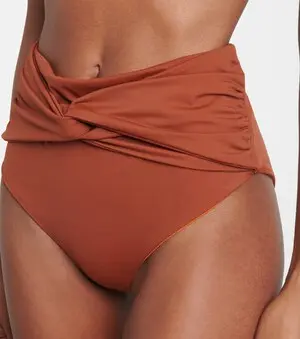 Johanna Ortiz Gathered High-rise Bikini Bottom