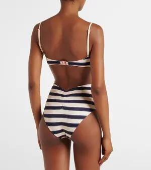 Johanna Ortiz Striped Bikini Top - Blue