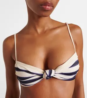 Johanna Ortiz Striped Bikini Top - Blue