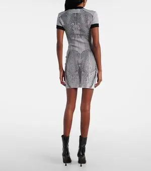 JEAN PAUL GAULTIER Morphing Pinstripe Jacquard Jersey Minidress