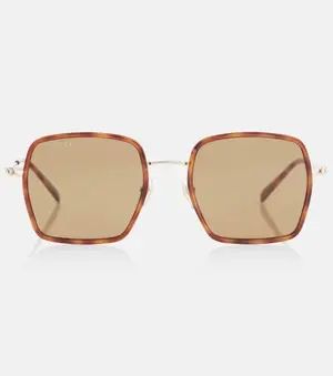 Gucci Logo Square Sunglasses - Brown