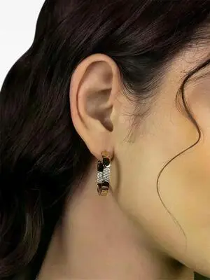 APM MONACO Tone Hoop Earrings With Crystal Embellishments