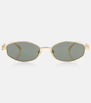 Gucci Logo Embellished Oval Sunglasses