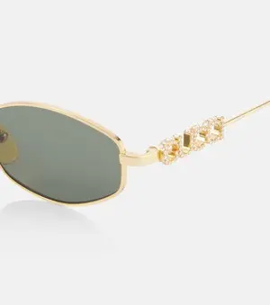 Gucci Logo Embellished Oval Sunglasses