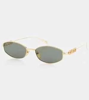 Gucci Logo Embellished Oval Sunglasses