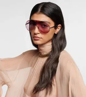 Chloé Aly Shield Sunglasses - Red