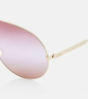 Chloé Aly Shield Sunglasses - Red