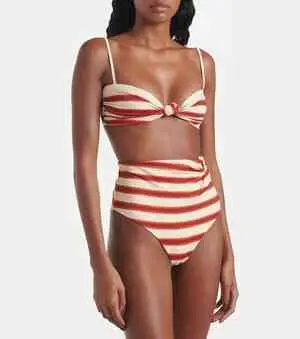 Johanna Ortiz Striped Bikini Top