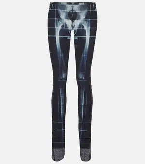 JEAN PAUL GAULTIER Squeletor Semi-sheer Mesh Straight Pants - Blue