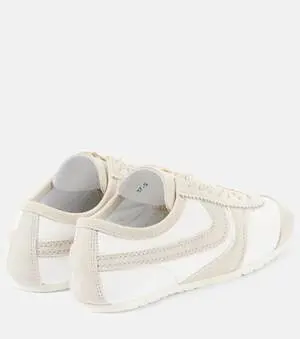 Dries Van Noten Suede-trimmed Leather Lace-up Sneakers - White