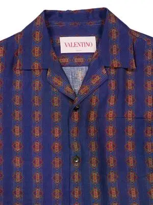 Valentino Garavani Voyage Imaginaire Bowling Linen Shirt - Blue